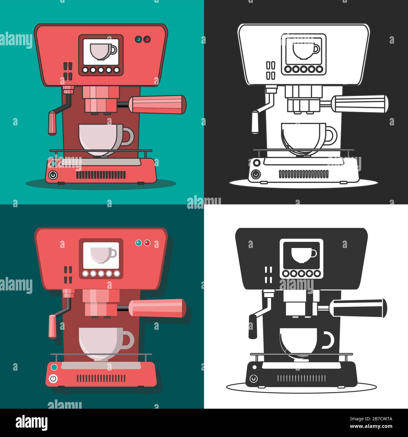 prepare coffee machine for make coffee by barista Stock Vector Image ...