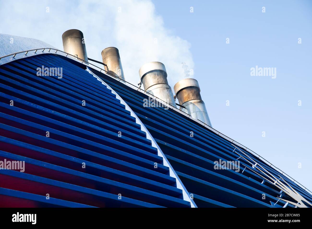 Cruise ship Oceana Funnel with Logo and smoking Stock Photo - Alamy