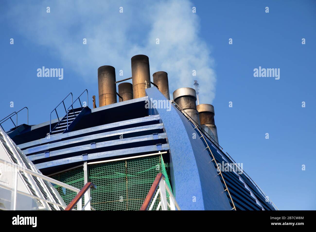 Cruise ship Oceana Funnel with Logo and smoking Stock Photo - Alamy