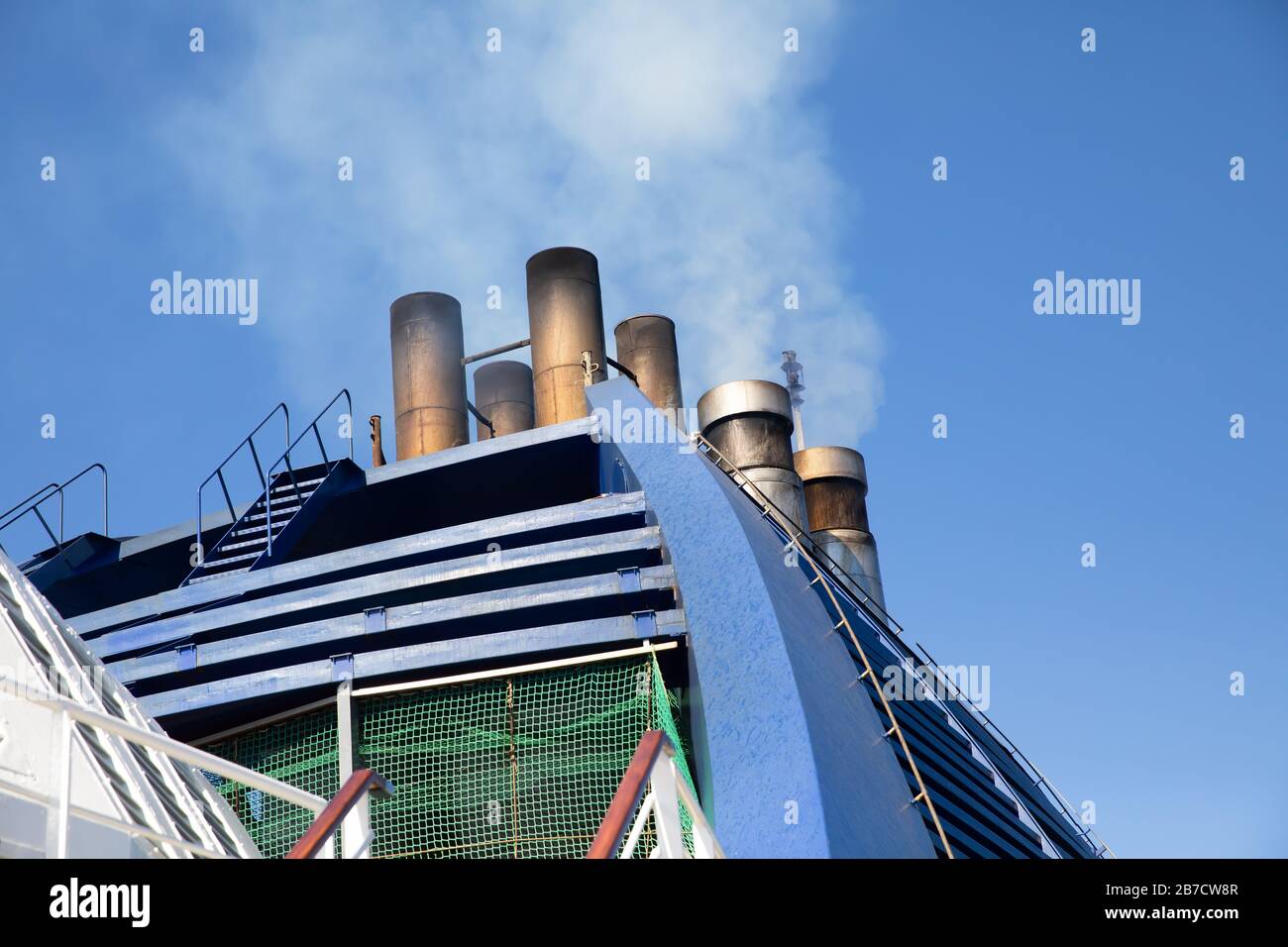 Cruise ship Oceana Funnel with Logo and smoking Stock Photo - Alamy