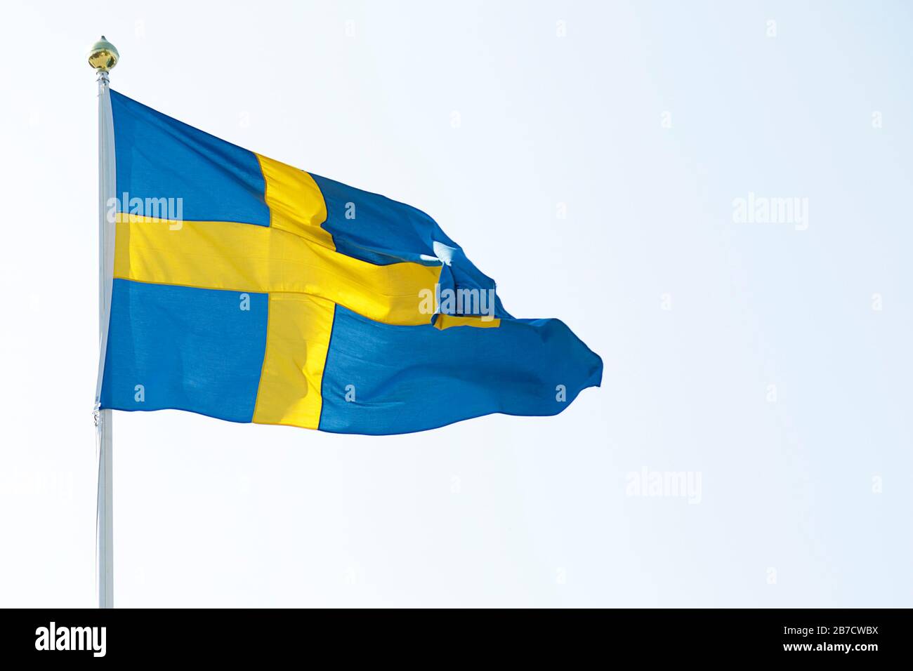 Swedish flags waving in wind hi-res stock photography and images - Alamy