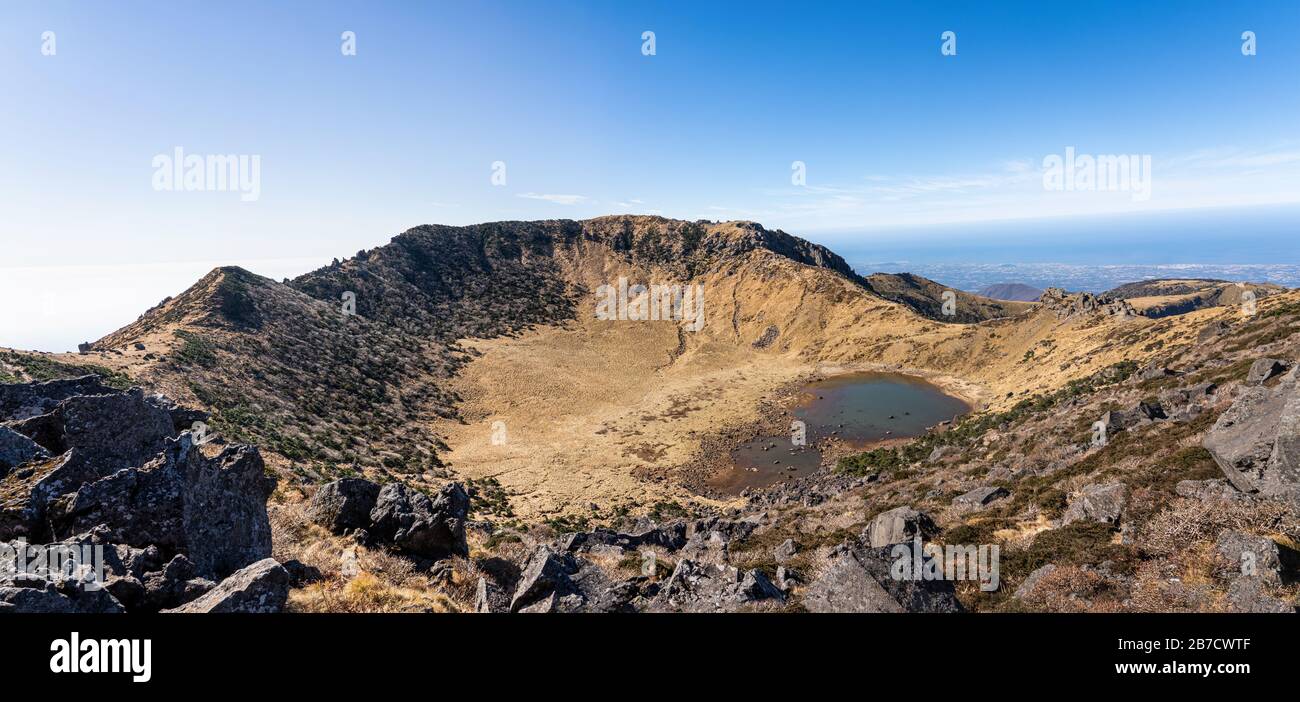Panoramic View of Hallasan Mountain on Jeju Island, South Korea. Small ...