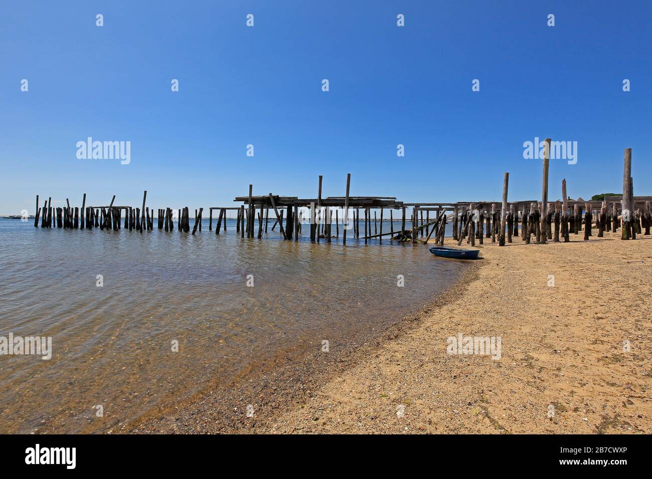 Derelict wooden jetty at Provincetown Cape Cod Stock Photo - Alamy