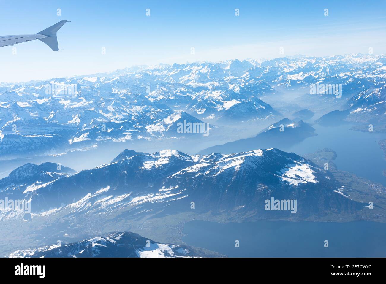Unique alpine aerial panorama. Blue Planet Earth high altitude aerial ...