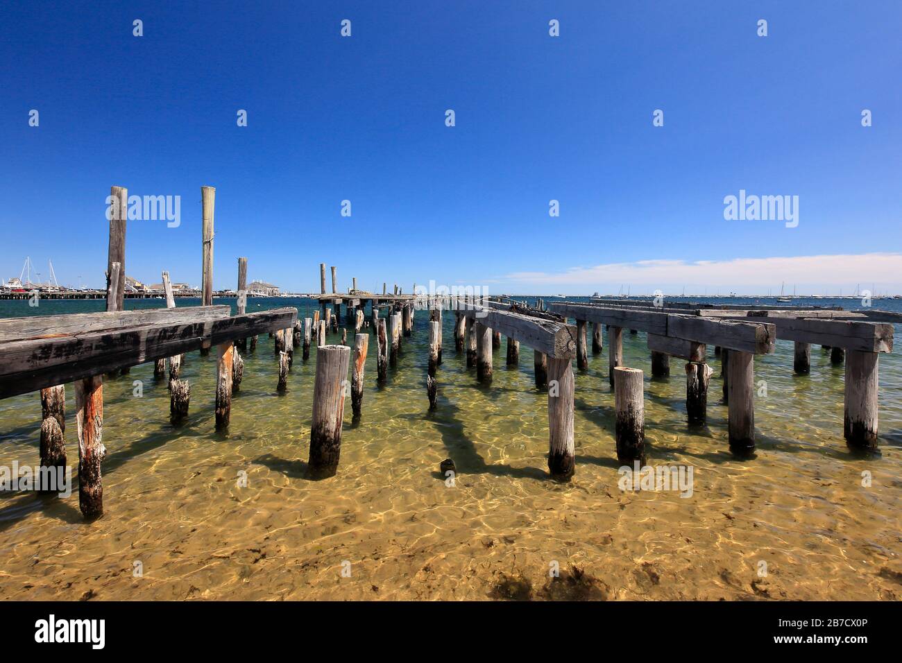 Derelict wooden jetty at Provincetown Cape Cod Stock Photo - Alamy