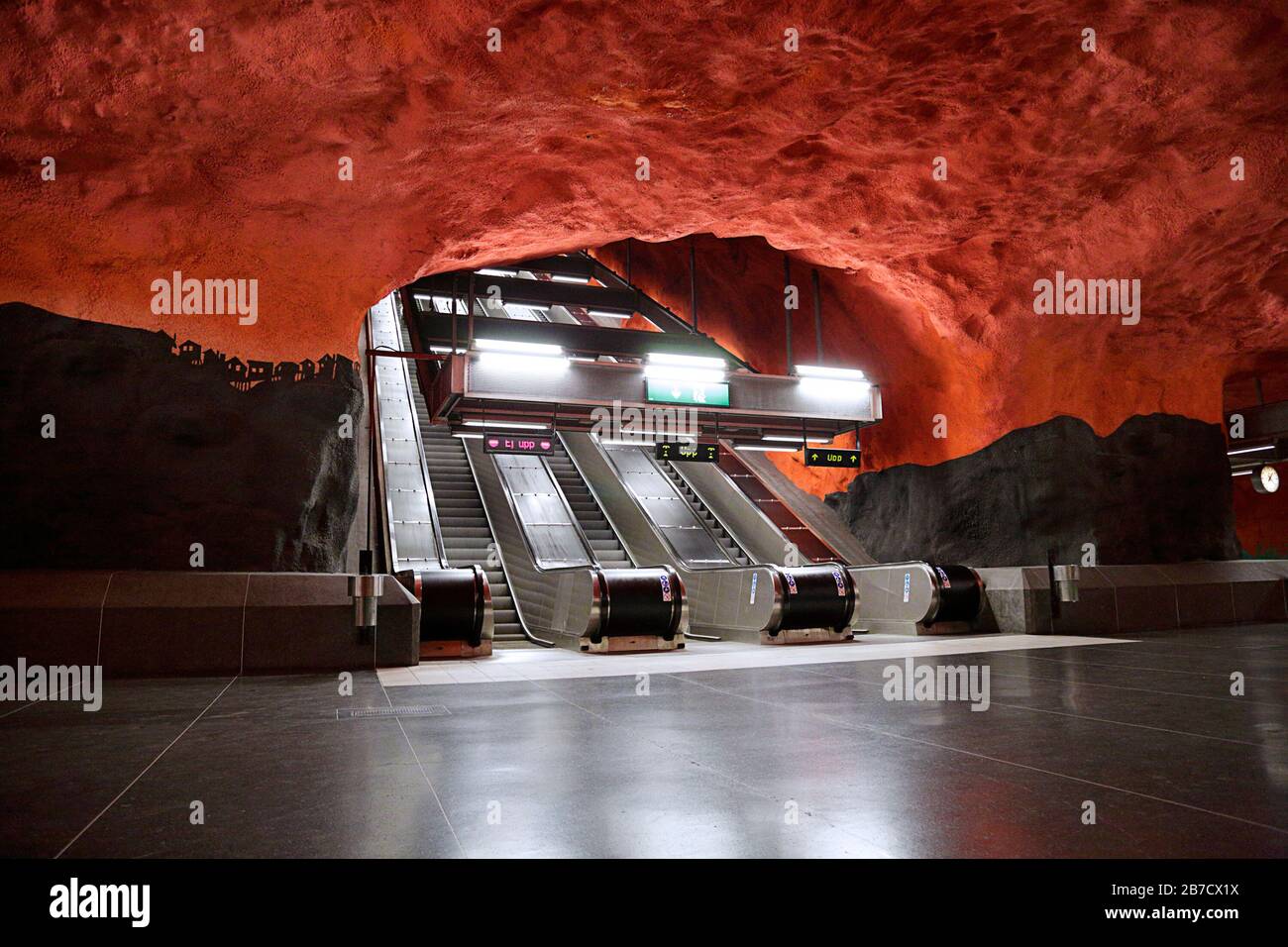 Solna Centrum Metro station located in Stockholm, Sweden Stock Photo ...