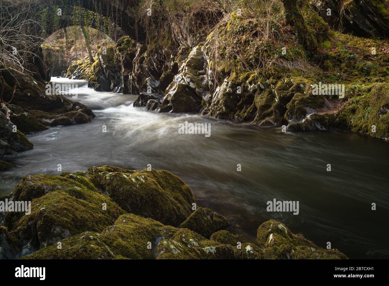 Roman Bridge, Bro Machno, Conwy, Wales Stock Photo - Alamy