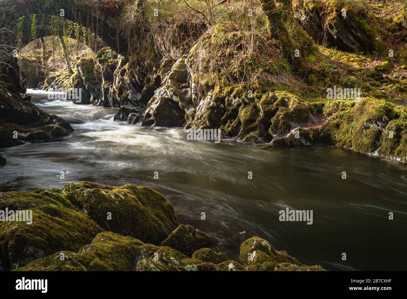 Roman Bridge, Bro Machno, Conwy, Wales Stock Photo - Alamy