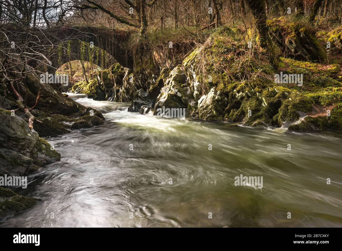 Roman Bridge, Bro Machno, Conwy, Wales Stock Photo - Alamy
