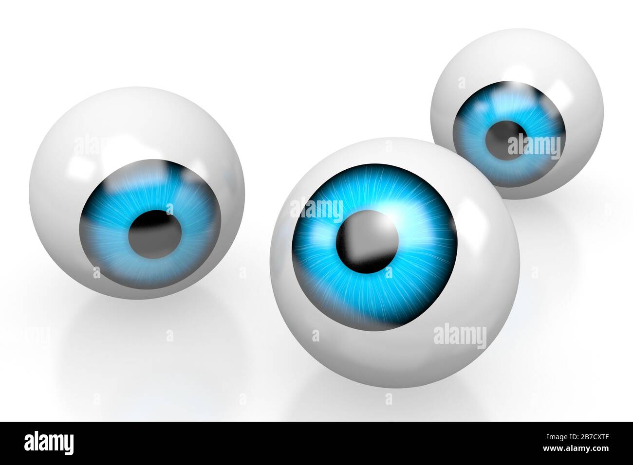 3D eyes illustration, isolated on white background Stock Photo - Alamy