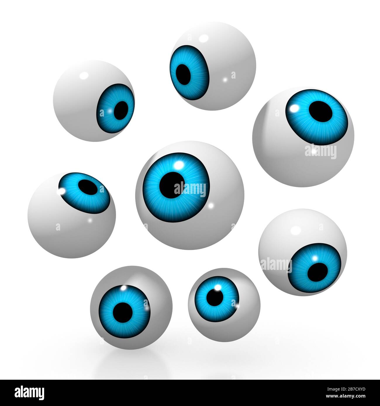 3D eyes illustration, isolated on white background Stock Photo - Alamy