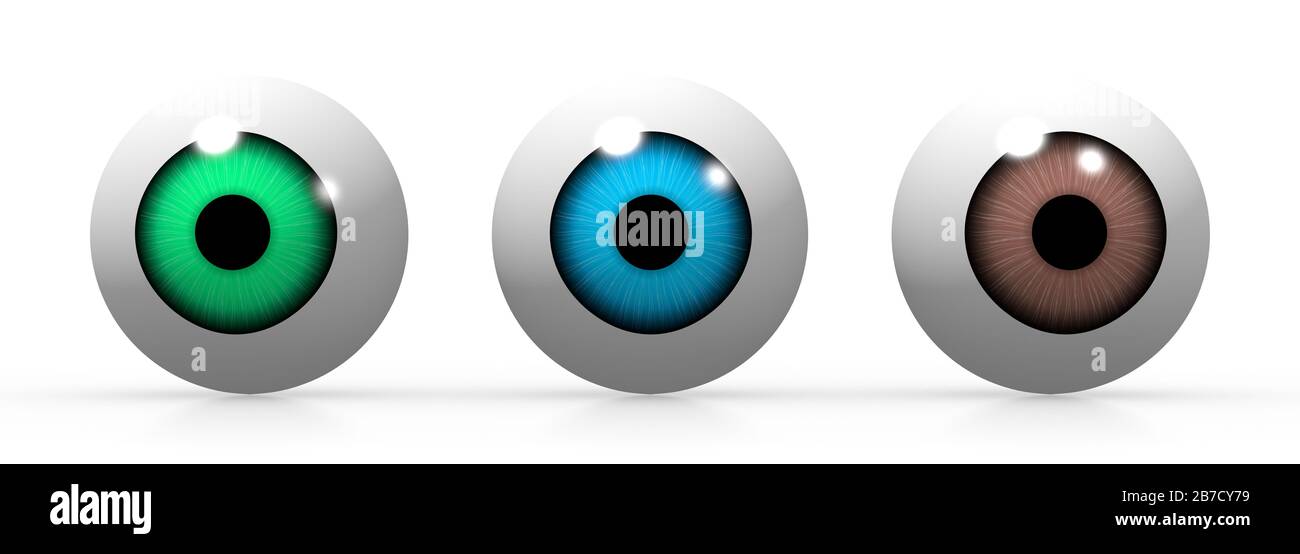 Colorful three 3D eyes Stock Photo - Alamy