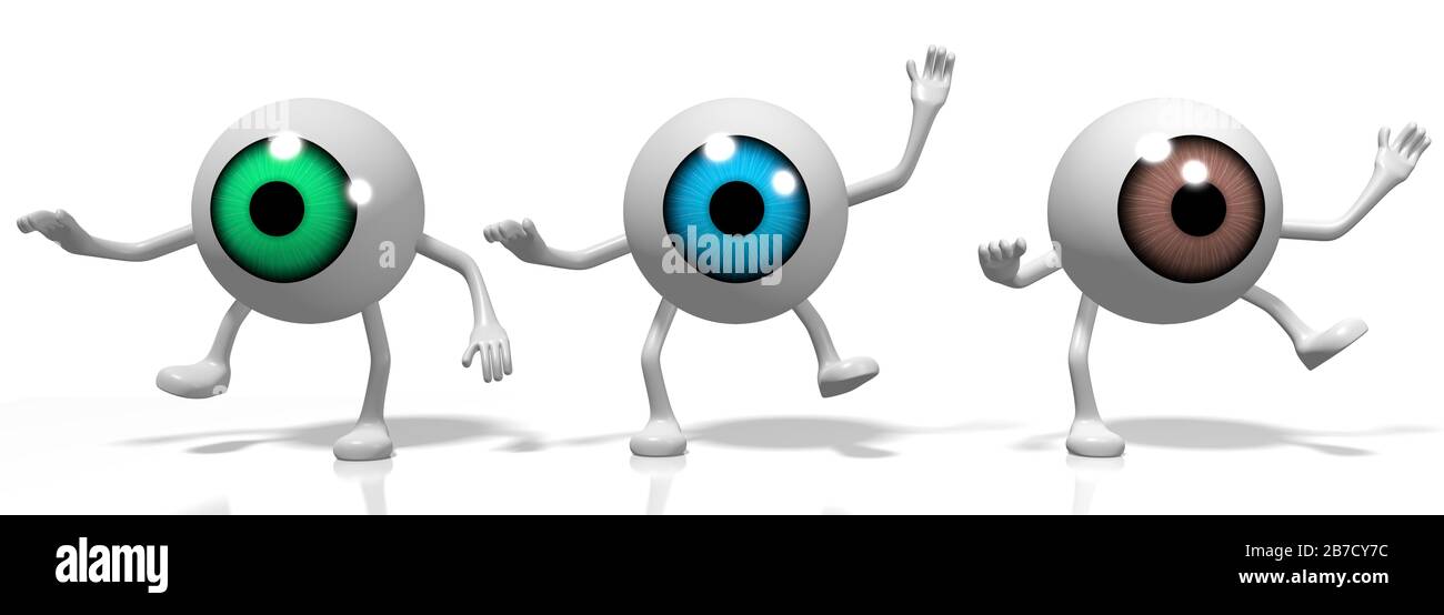 Colorful three 3D eyes Stock Photo - Alamy