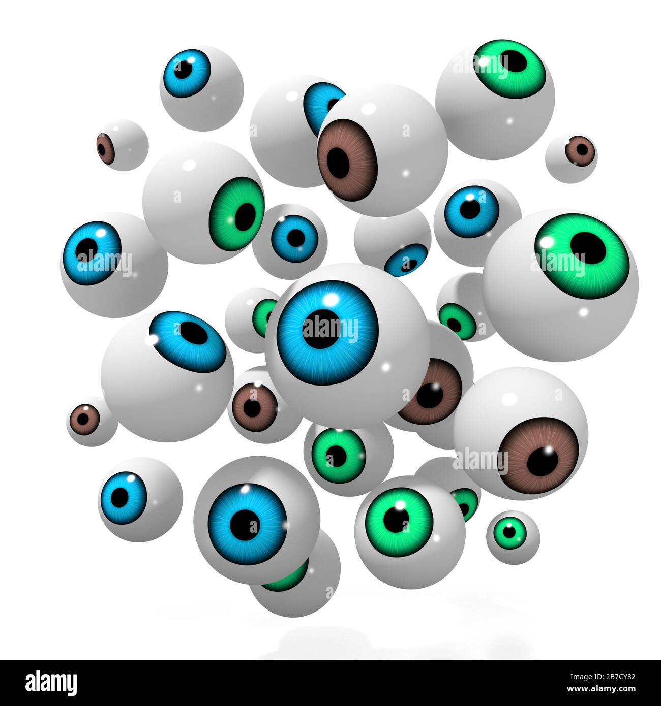 Many 3D colorful eyeballs Stock Photo - Alamy