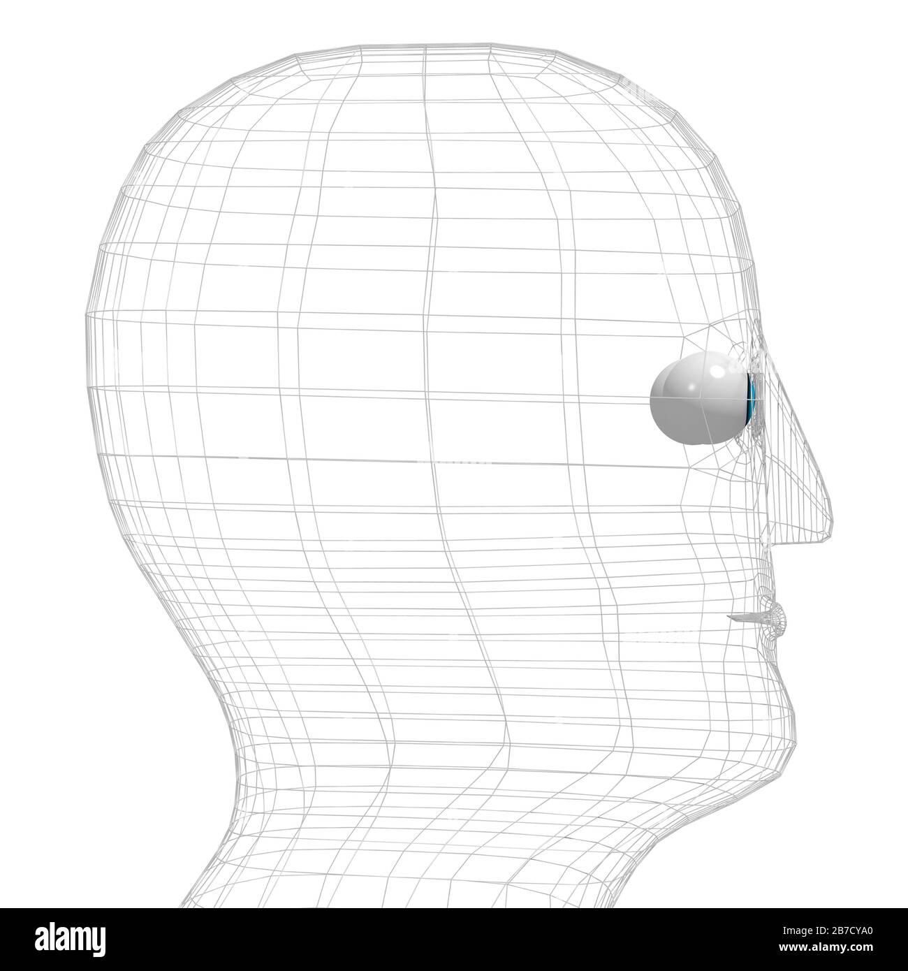 3D geometrical head, eyes Stock Photo - Alamy