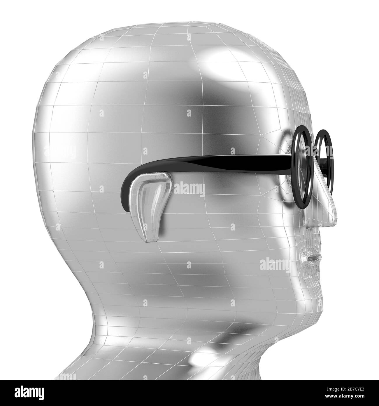 3D robot wearing glasses Stock Photo - Alamy