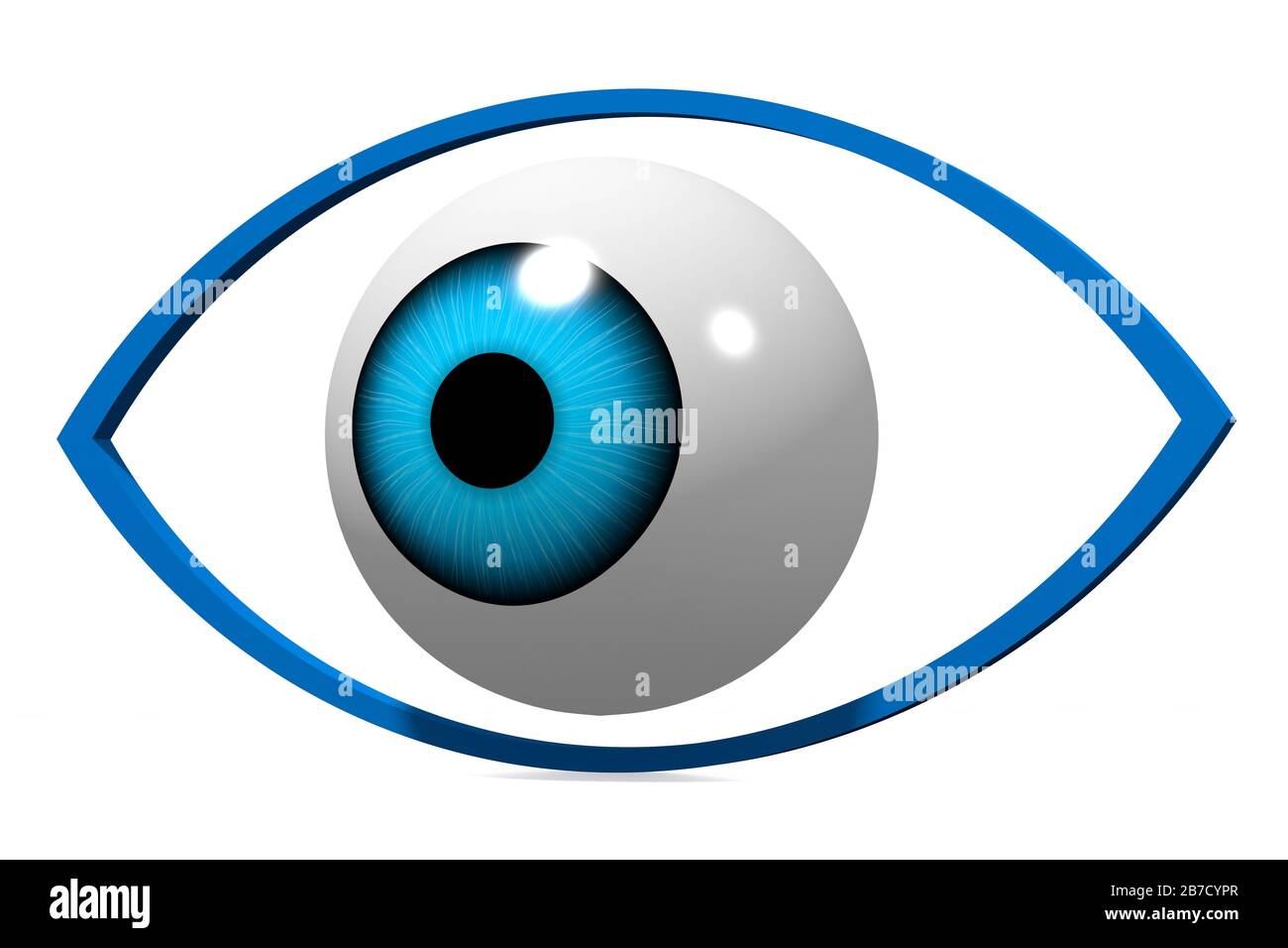 3D eye illustration - great for topics like sight, vision, optometrist ...