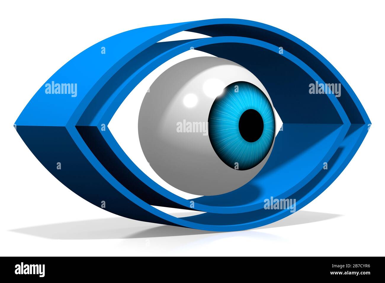 3D eye illustration - great for topics like sight, vision, optometrist ...