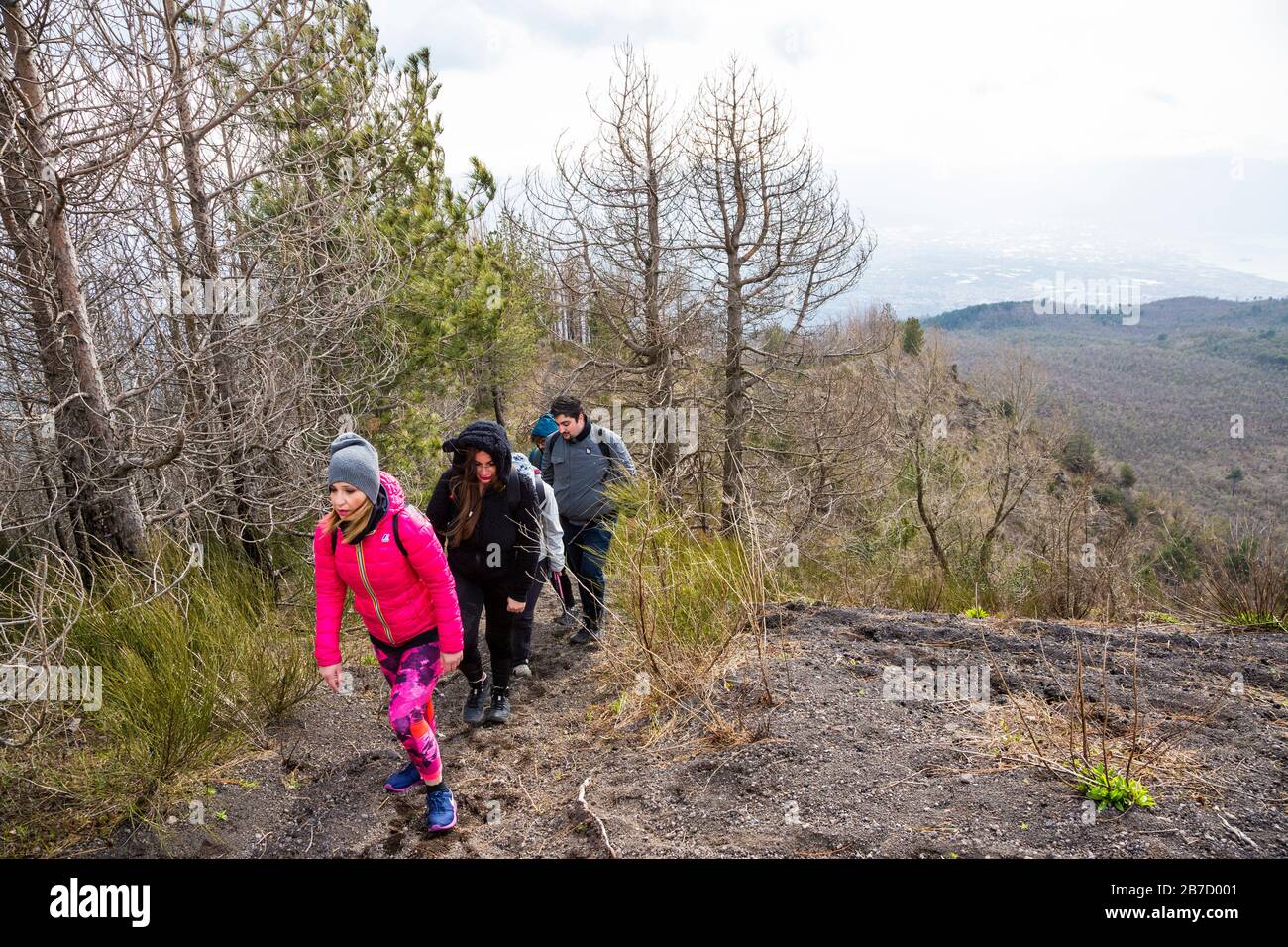 MONTE SOMMA, ITALY - MARCH 1, 2020 - It's a challenging hiking which ...