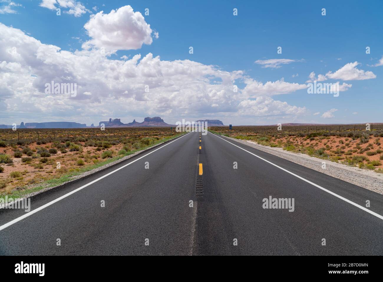Vertical panorama view of an endless straight road Stock Photo - Alamy