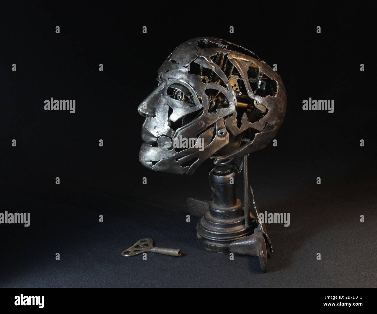 Artificial Intelligence clockwork head automaton sculpture Stock Photo ...