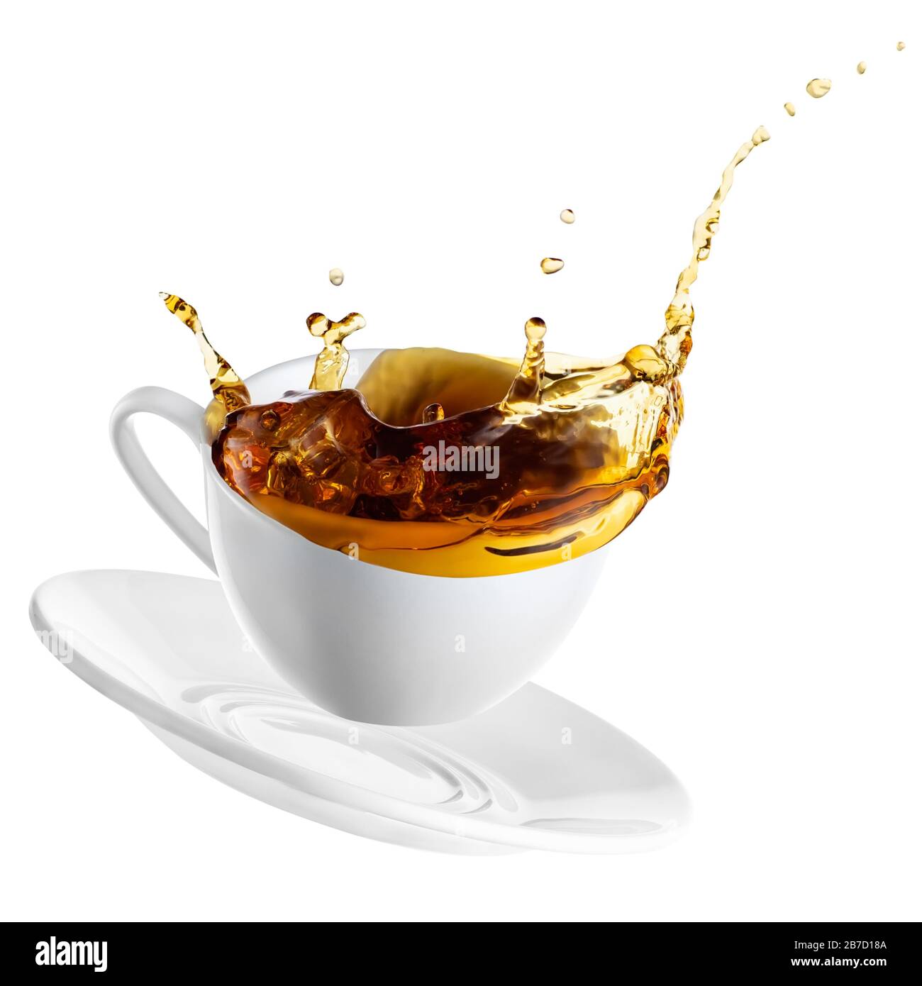 cup with tea splash Stock Photo - Alamy
