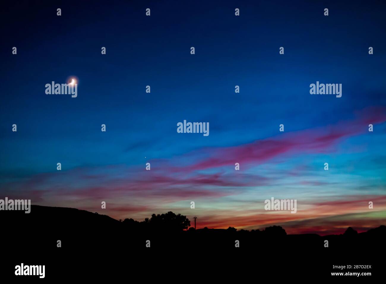 Crescent moon clouds stars sky hi-res stock photography and images - Alamy