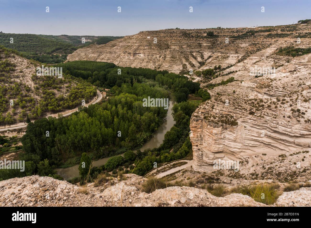 Canyon of the Jucar River on its way through Alcalá del Jucar in ...