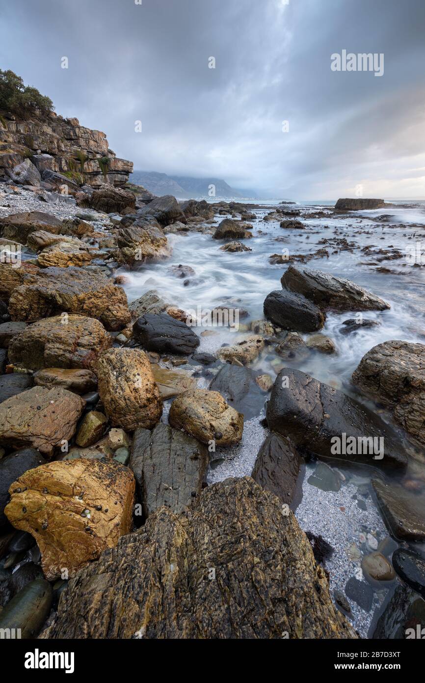 Beach sea sunset hermanus south africa hi-res stock photography and ...