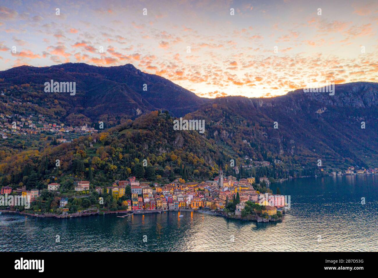 Varenna at sunset hi-res stock photography and images - Alamy