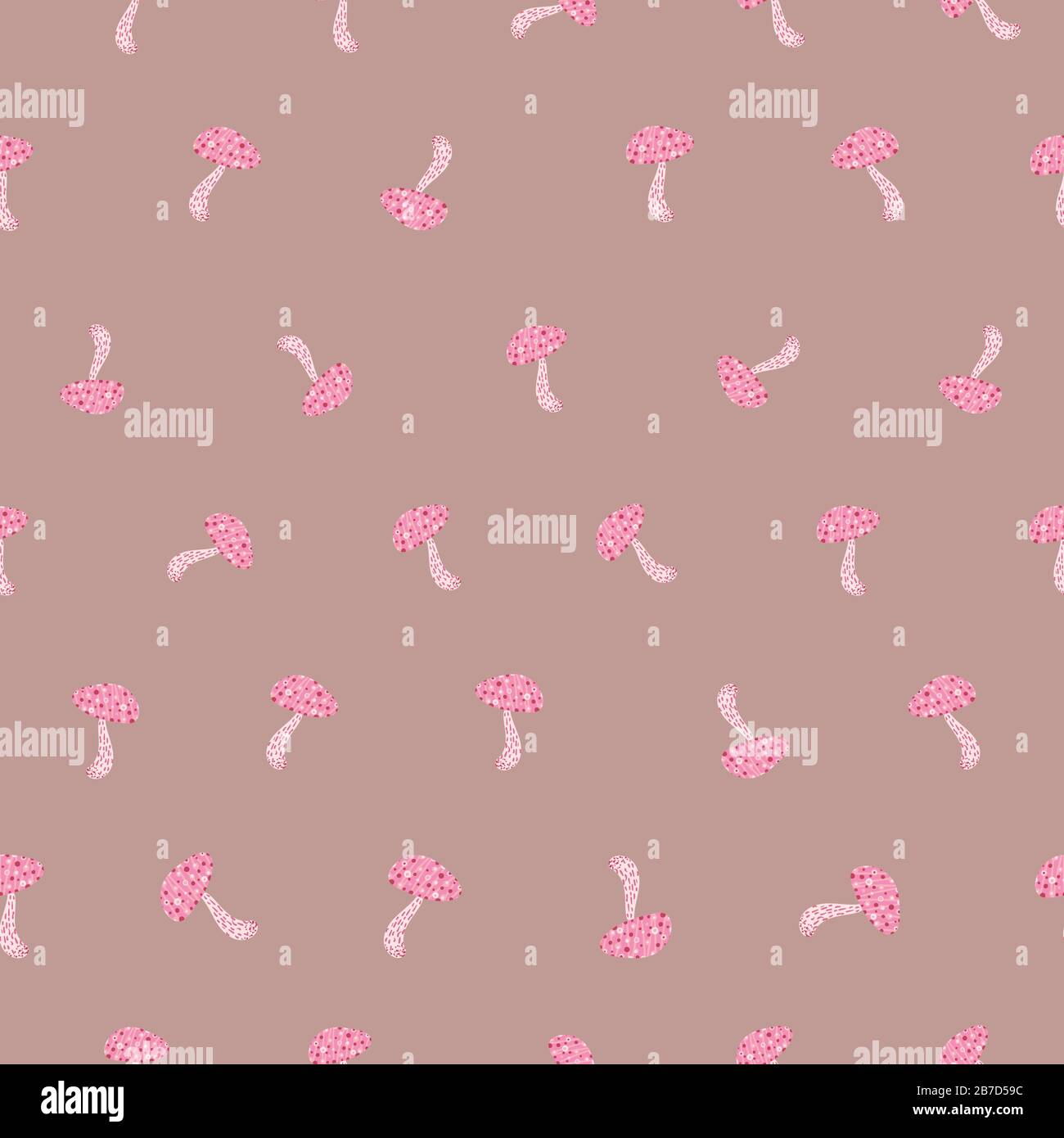pink toadstool mushrooms seamless vector pattern Stock Vector Image ...