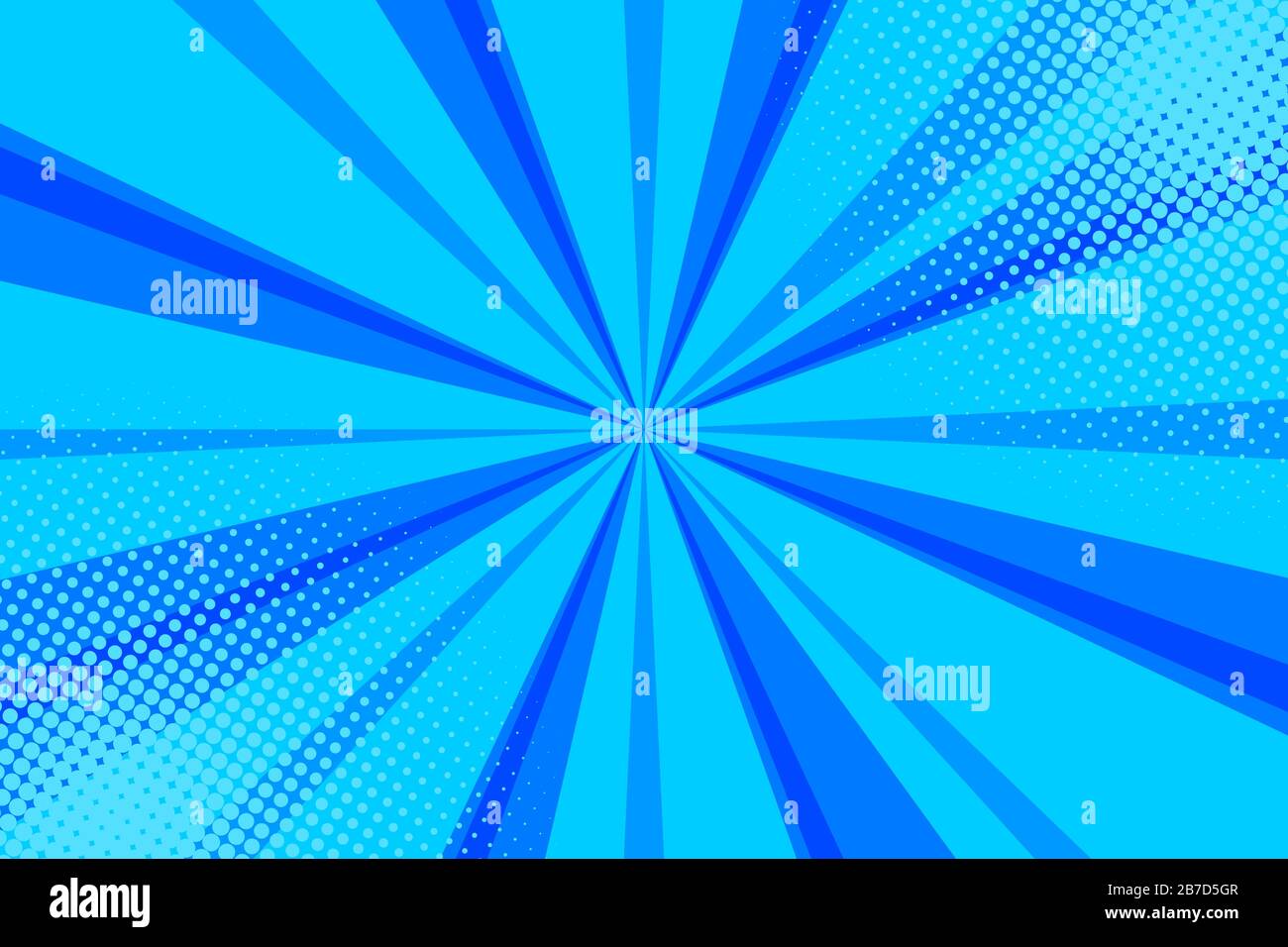 Comic blue sunbeam background retro pop art style cartoon Stock Vector ...