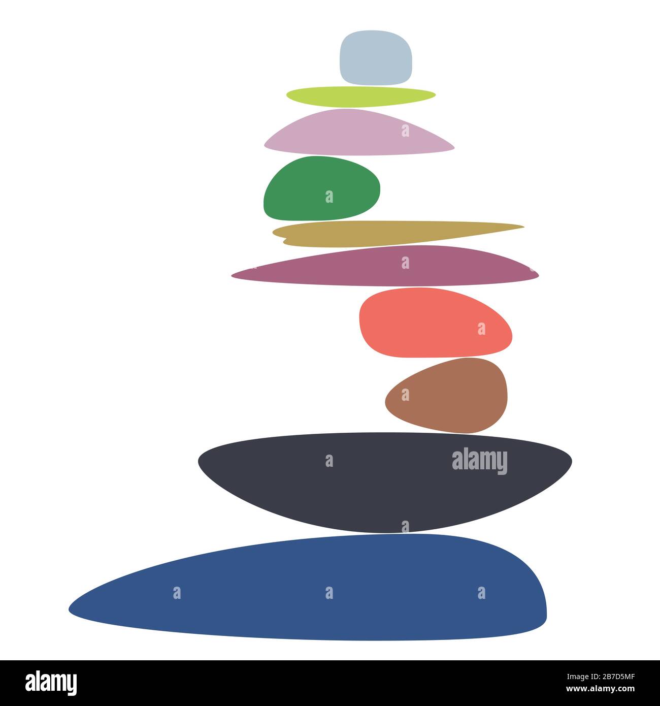 Abstract minimalistic illustration of colorful balance stones design ...