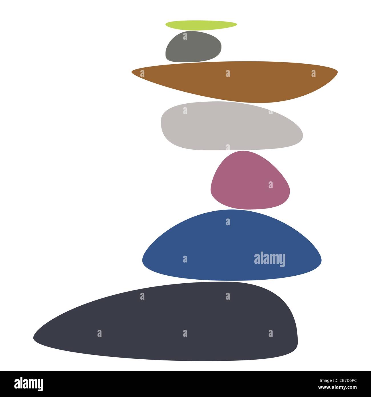 Abstract minimalistic illustration of colorful balance stones design ...