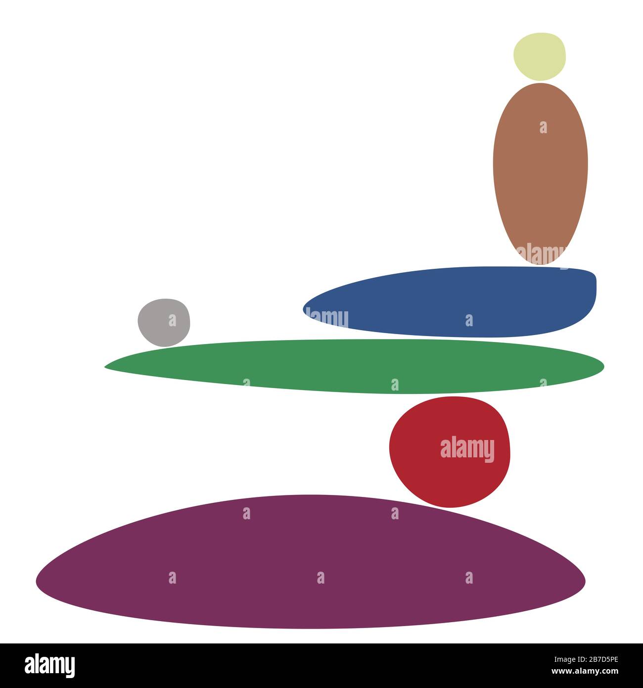 Abstract minimalistic illustration of colorful balance stones design ...