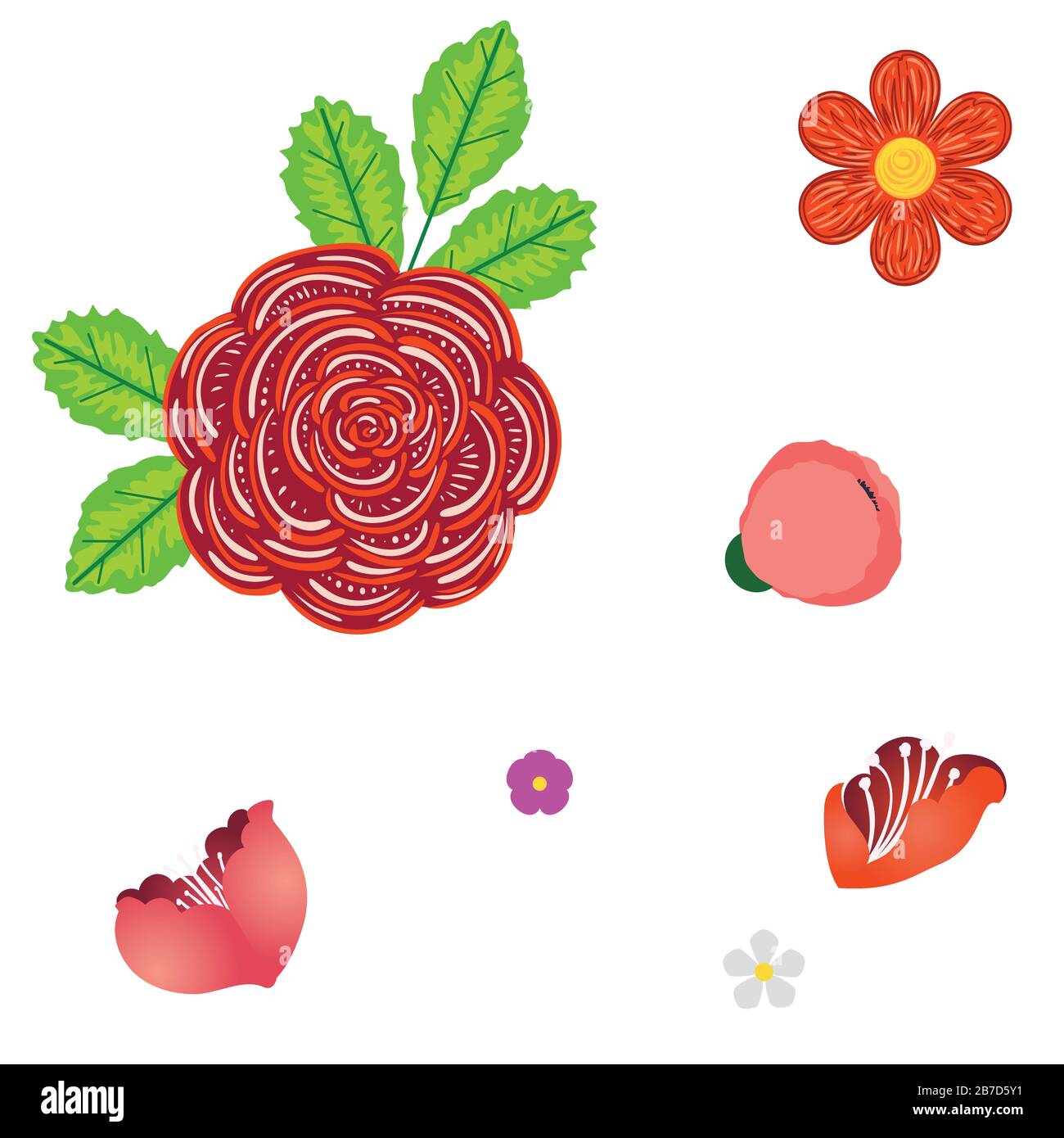 Colorful decorative bright flowers, spring background design Stock ...