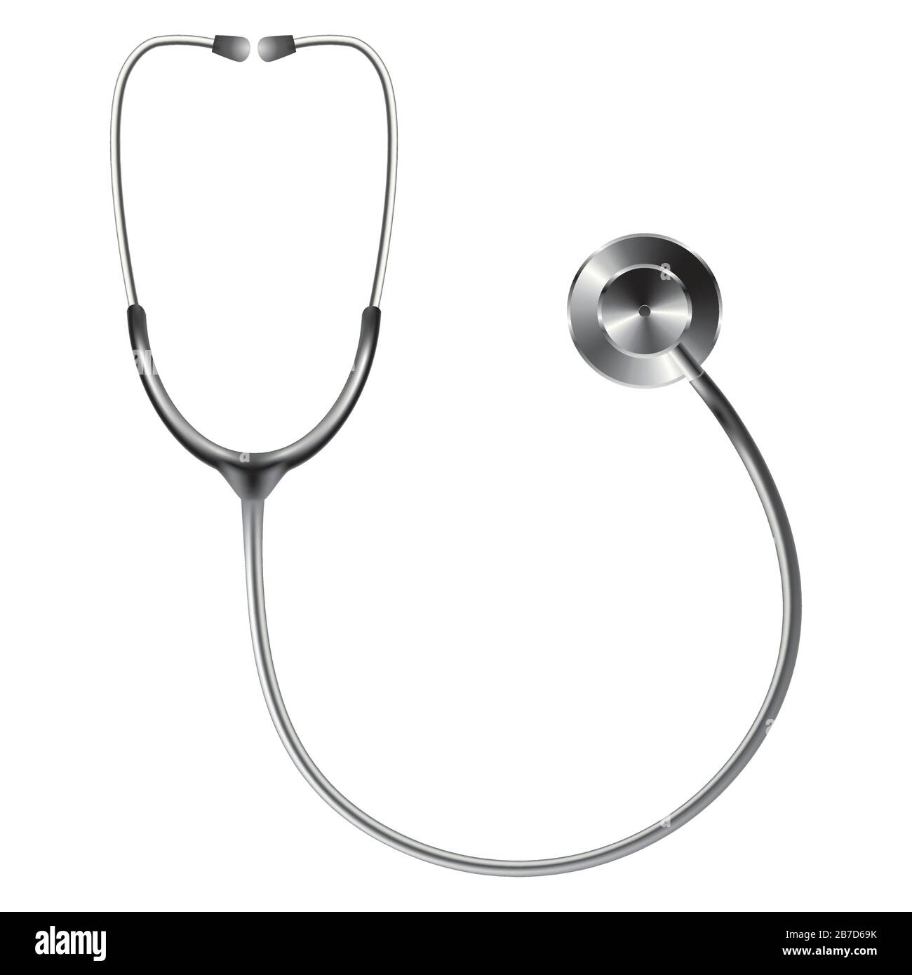 Detailed illustration of stethoscope, medical tool design on white ...