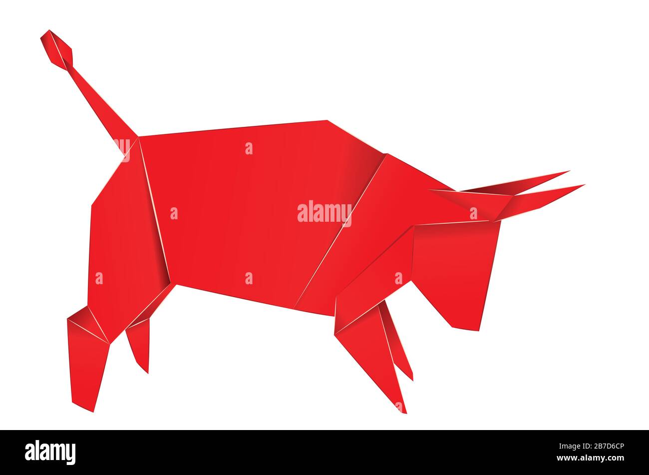 Geometric illustration of red bull origami style design Stock Vector ...