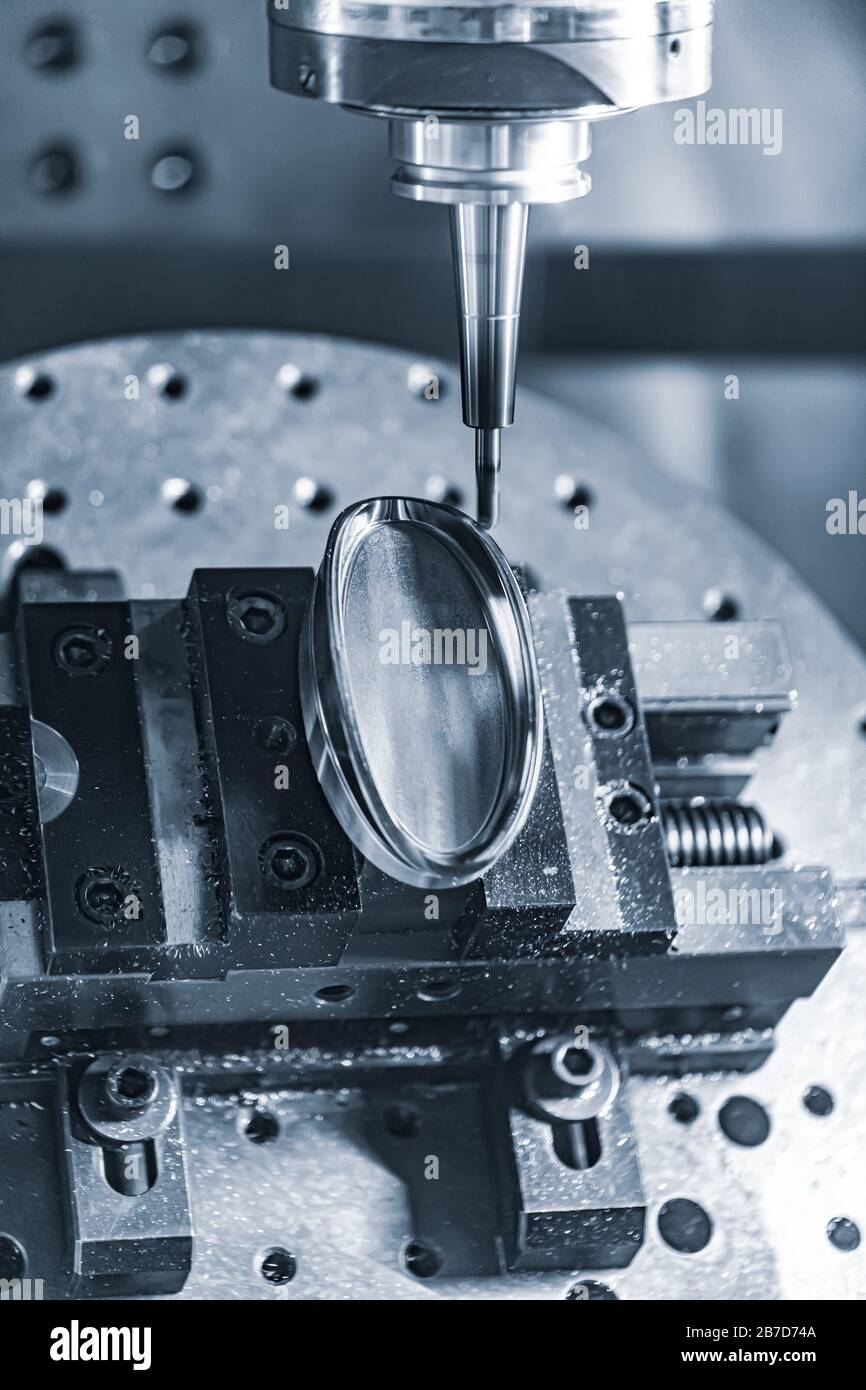 Metalworking CNC lathe milling machine. Cutting metal modern processing ...