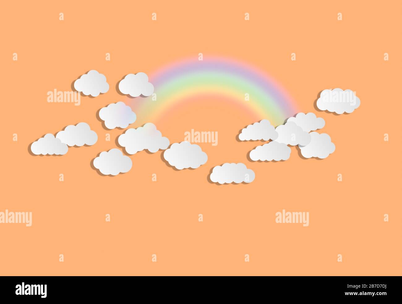 Color image from cardboard. Spring and summer. Clouds and sun Stock ...
