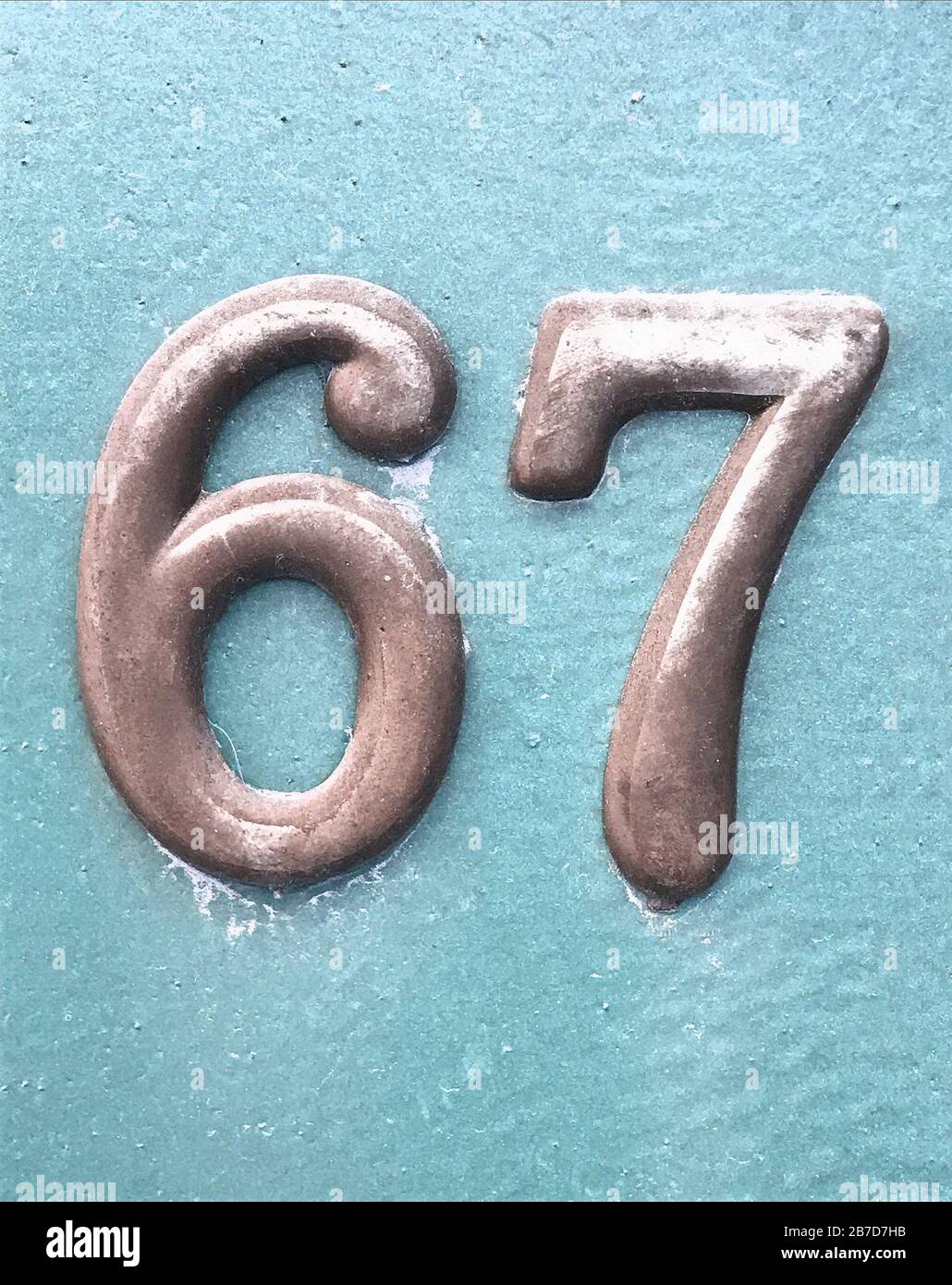 retro house number 6 7 Stock Photo - Alamy