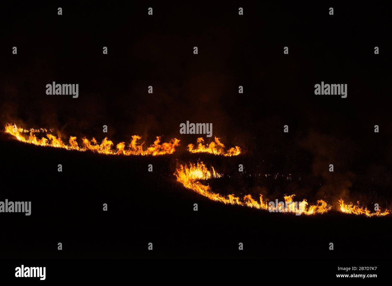 the pagan fire circles, at night Stock Photo - Alamy