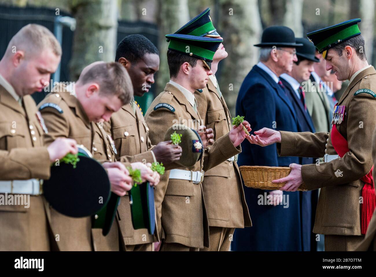 London, UK. 15th Mar, 2020. Irish Guards annual St Patricks' Day Parade ...
