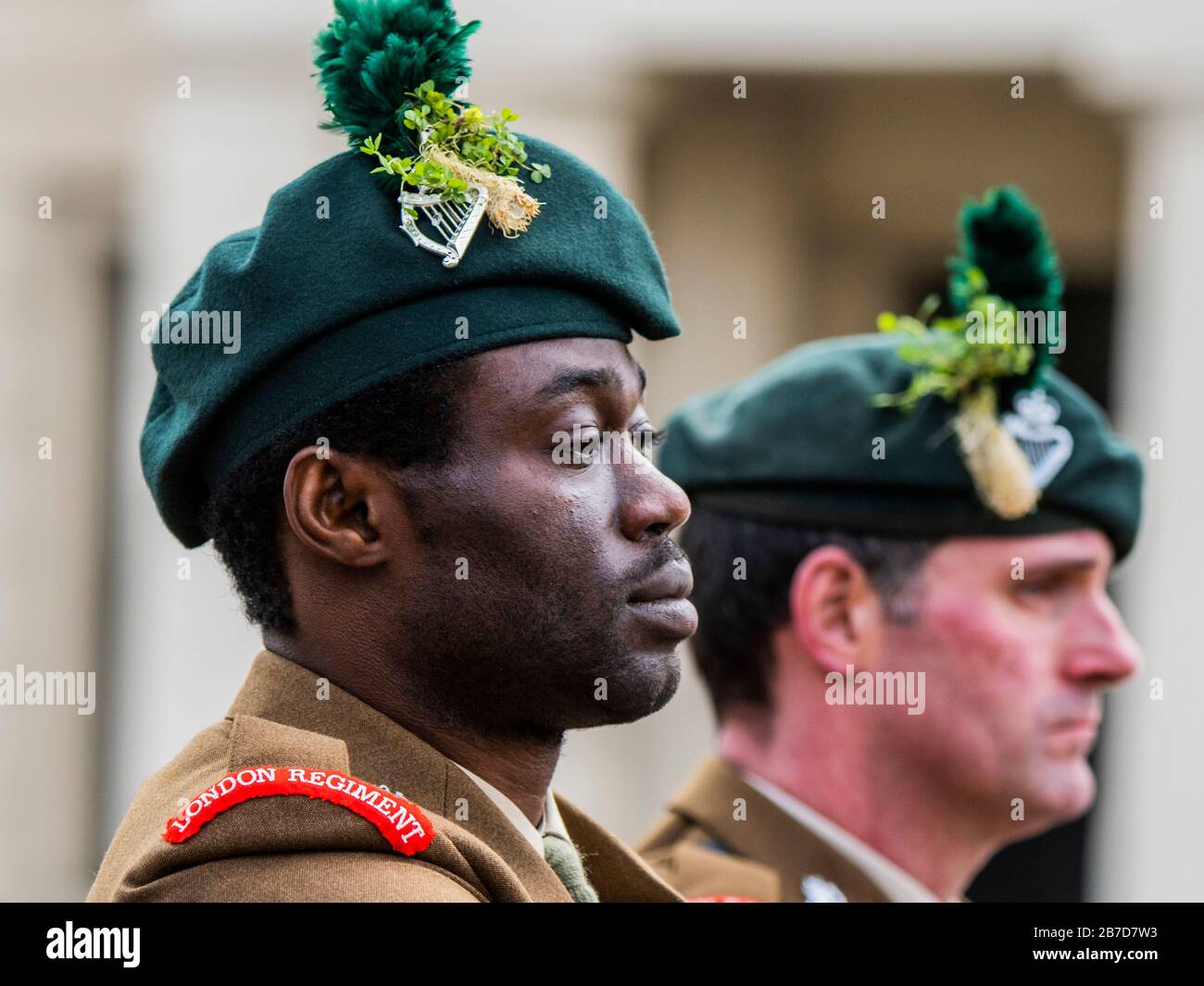 London, UK. 15th Mar, 2020. Irish Guards annual St Patricks' Day Parade ...