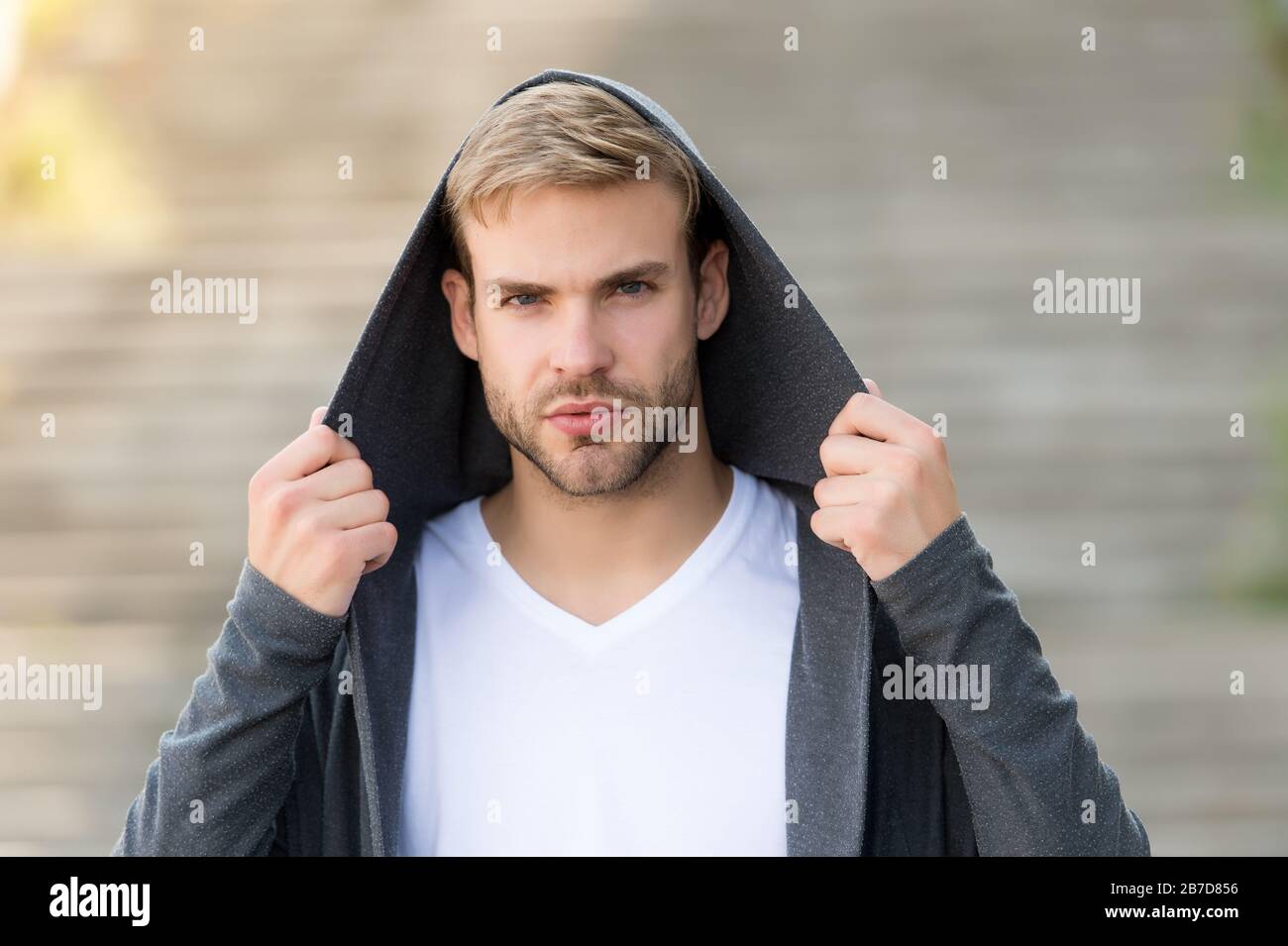 Male fashion influencer. Fashionable young model man. Popular street ...