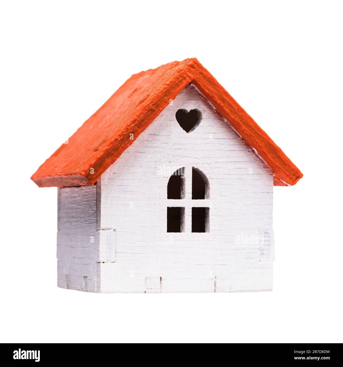 Wooden toy house isolated on white background Stock Photo - Alamy