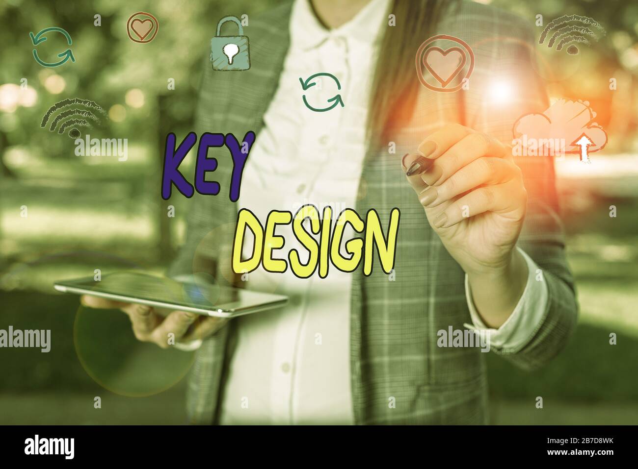 Conceptual hand writing showing Key Design. Concept meaning a necessary or very important ...