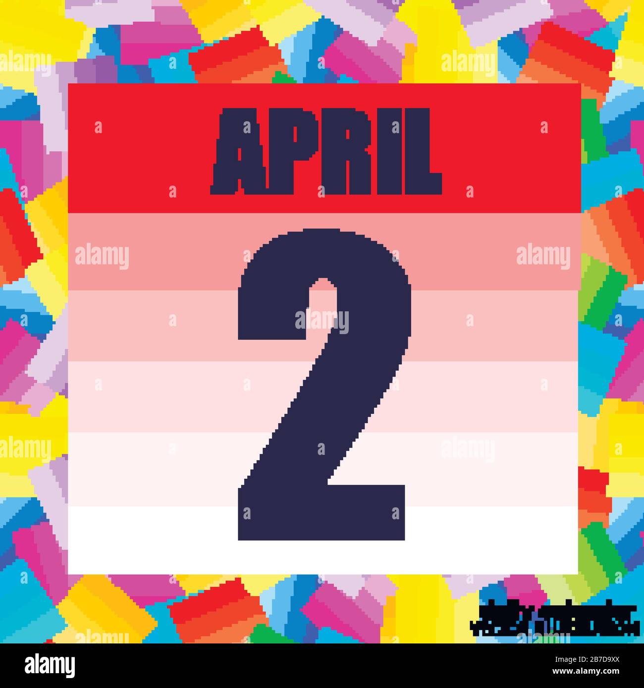 April 2 icon. For planning important day. Banner for holidays and ...