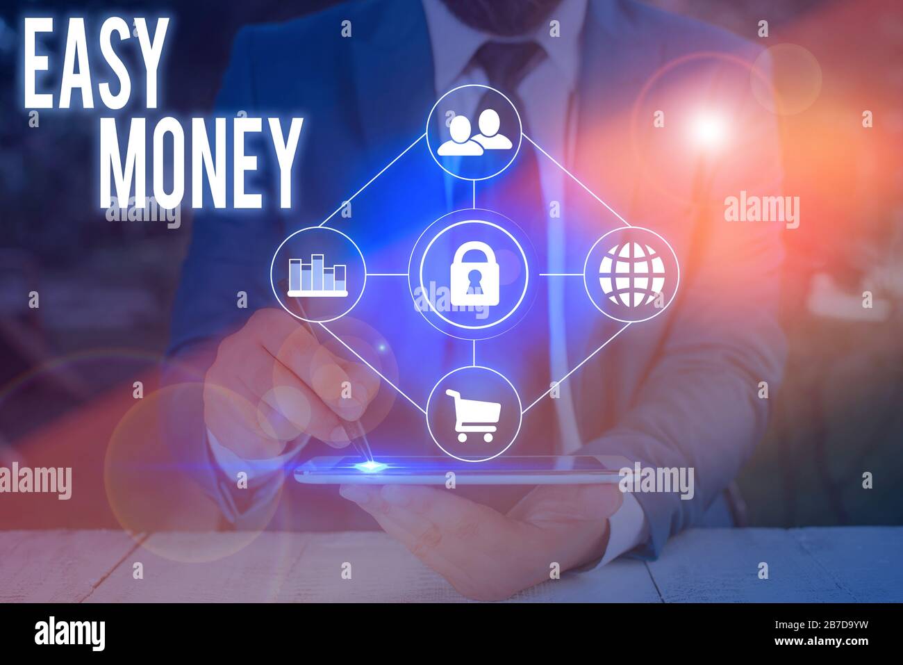 Text sign showing Easy Money. Business photo text money that is easily ...