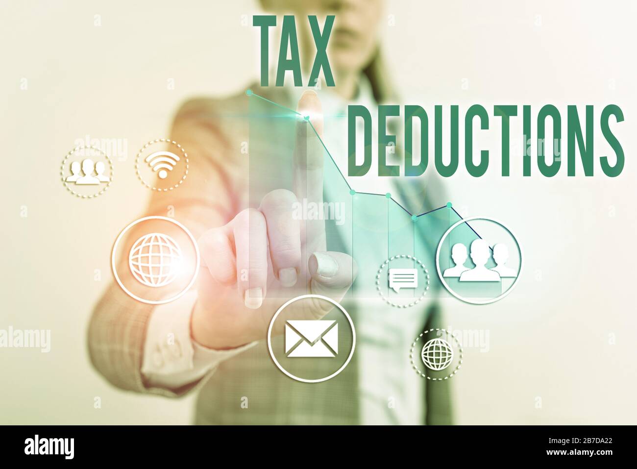 Text sign showing Tax Deductions. Business photo text reduction income ...